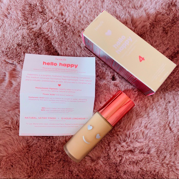 BENEFIT COSMETICS Hello Happy Flawless Brightening Liquid Foundation ...