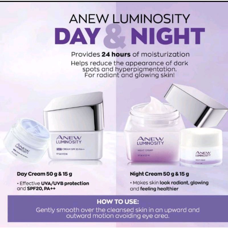 AVON ANEW LUMINOSITY DAY AND NIGHT CREAM | Shopee Philippines