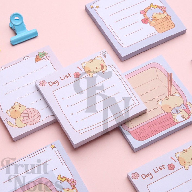 SN074 80 sheets Kawaii Bear Rabbit Cat Theme Sticky Notes | Shopee ...