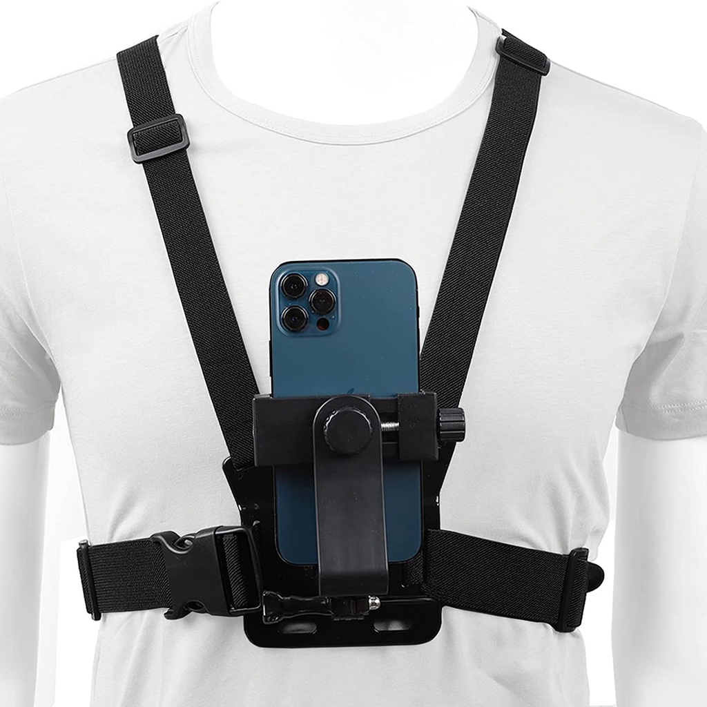 Phone chest mount harness strap holder chest strap rotate harness clip ...