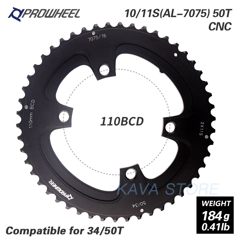 PROWHEEL ROAD Bicycle Chainring 110BCD 130BCD 34/39/50/53T Sprocket 8/9 ...