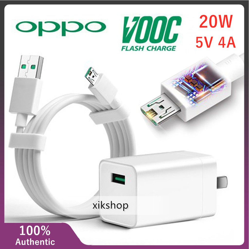OPPO VOOC Flash Charging adapter and 7pin Micro USB data Cable | Shopee ...