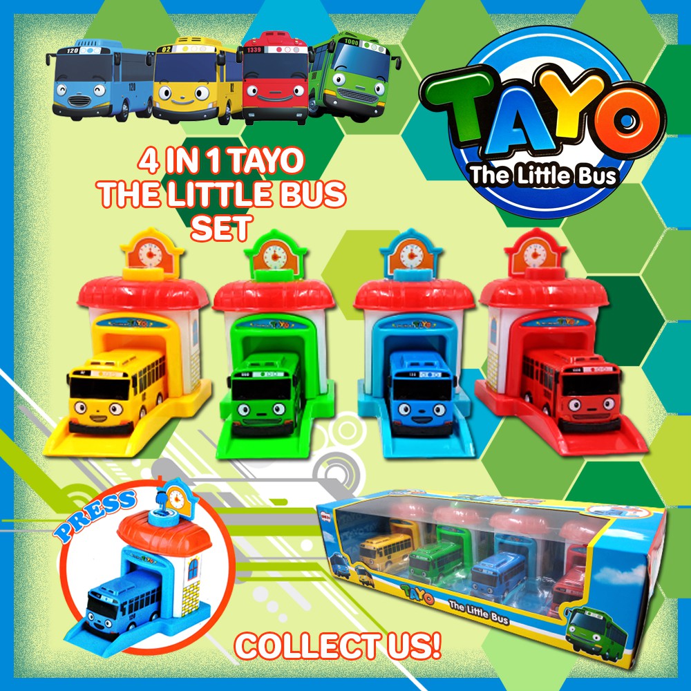 Toy 4 IN 1 Tayo! the Little Bus Garage Playset with Launcher City ...