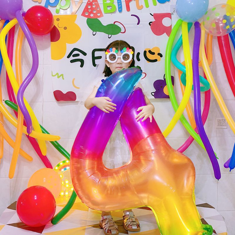 New 40 Inch Jelly Numbers (0-9) Aluminum Foil Balloons Children's ...