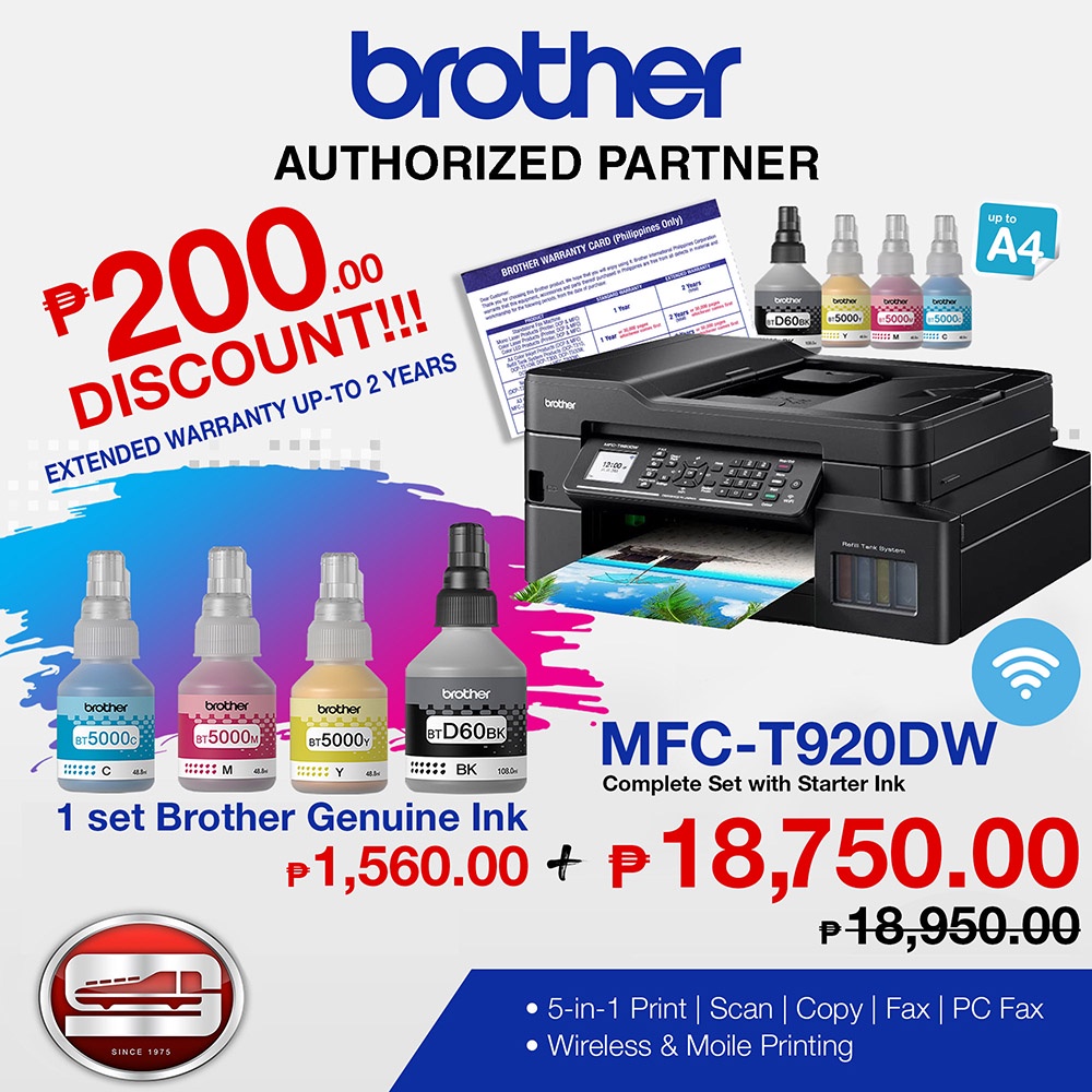 Brother MFC T920DW Ink Tank Printer/MFC-T920DW/Brother T920DW | Shopee ...