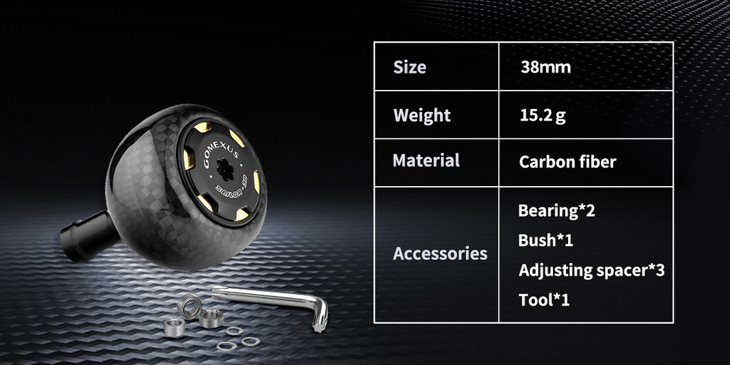 Gomexus Sailor 38 Carbon fiber reel knob for Shimano Twinpower stradic ...