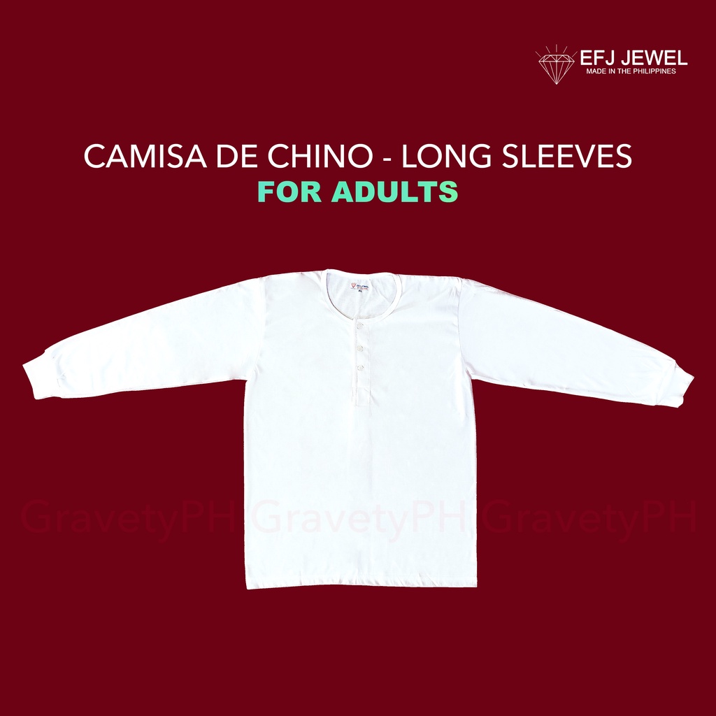 Camisa de Chino Long Sleeve for ADULT - EFJ JEWEL Brand Kamisa de Chino ...