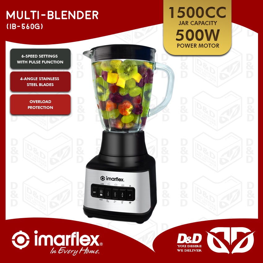 2022Imarflex IB-560G Multi Blender, 6 Speed Settings with Pulse ...