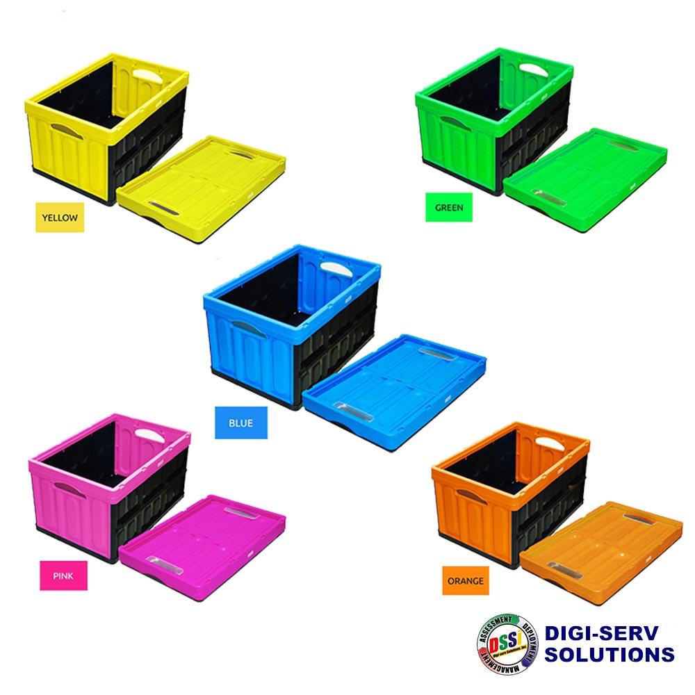 Smart Storage by H&I Foldable Plastic Storage Crate SOLID TYPE without ...