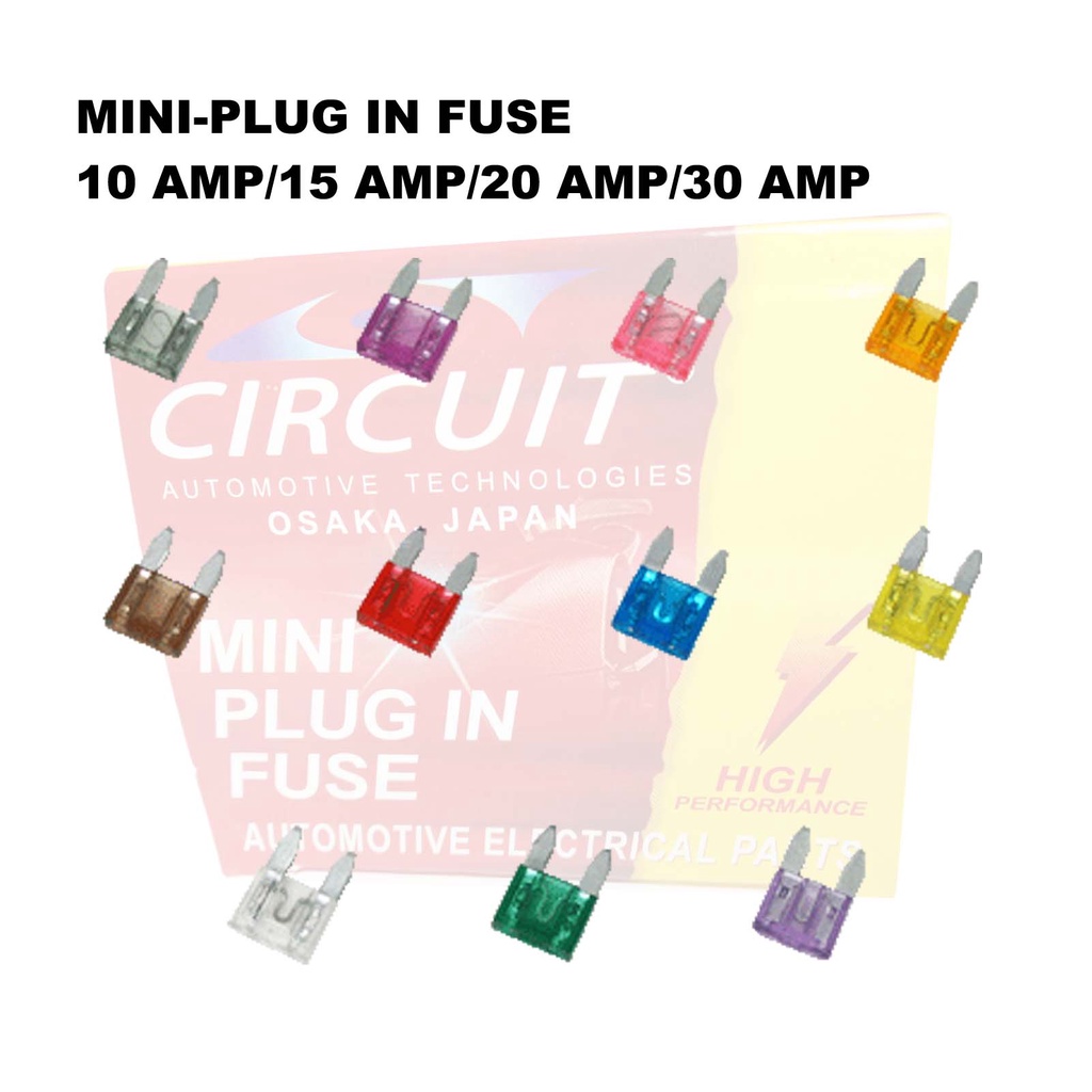 Circuit Mini-Plug in Fuse (10 amp / 15 amp/20 amp / 30 amp) | Shopee ...