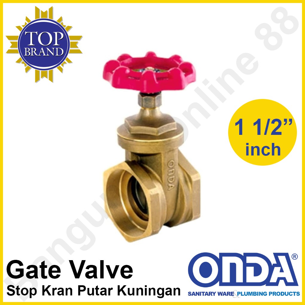 Onda Gate Valve 1 1⁄2 3 inch Brass Swivel Stop Valve | Shopee Philippines