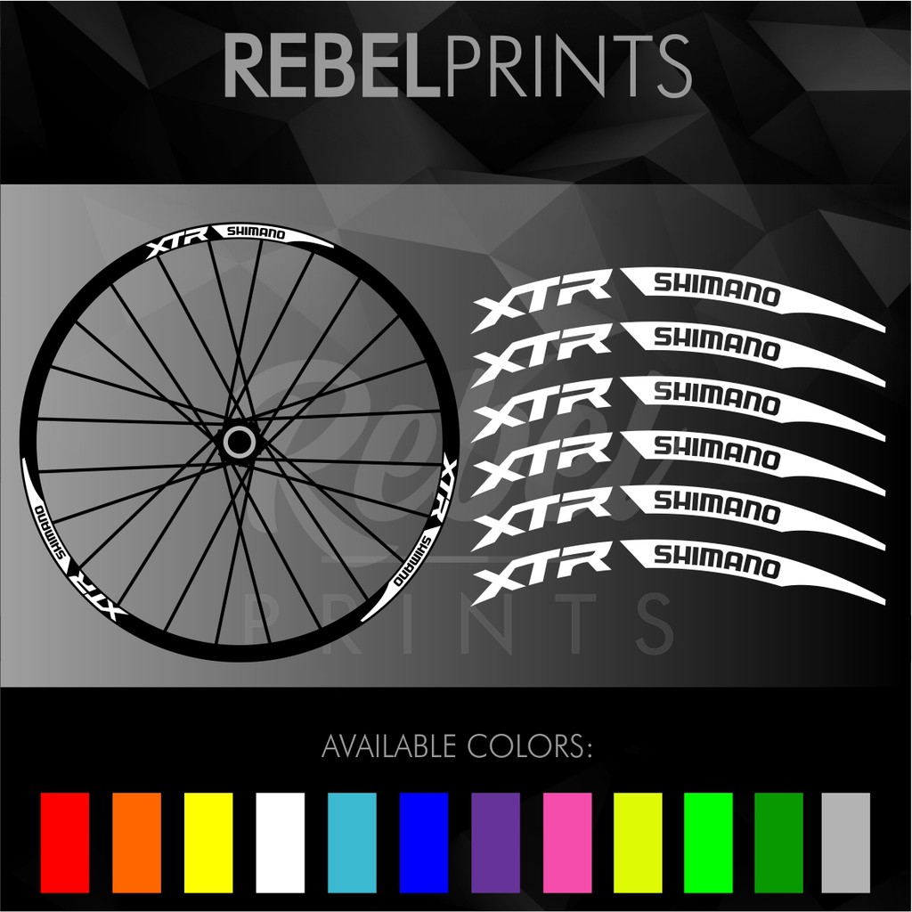 XTR (12 pcs) Wheel Rim Stickers for Mountain Bike and Road Bike ...