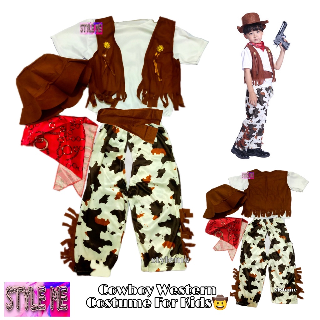 Farm Cowboy Western Complete Set Costume Cosplay Roleplay For Kids ...