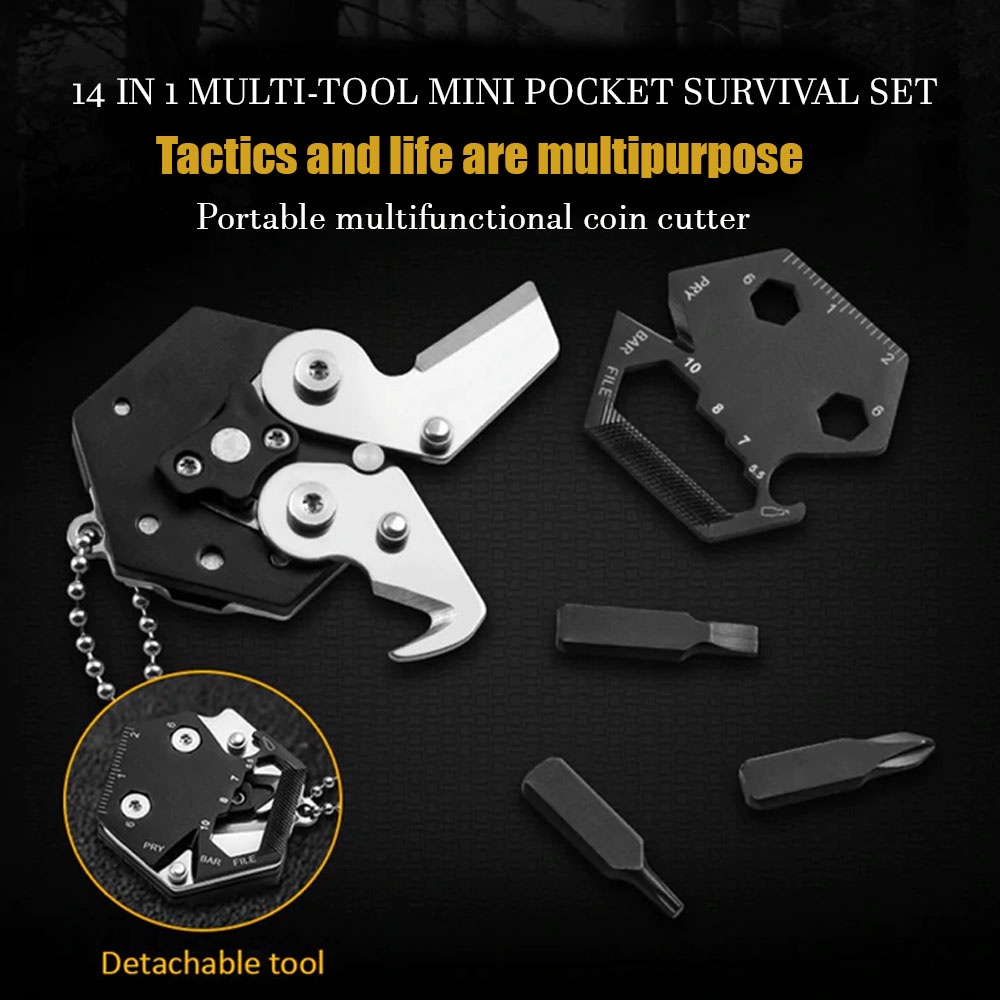 14 In 1 Multi-tool Mini Pocket Survival Set | Shopee Philippines