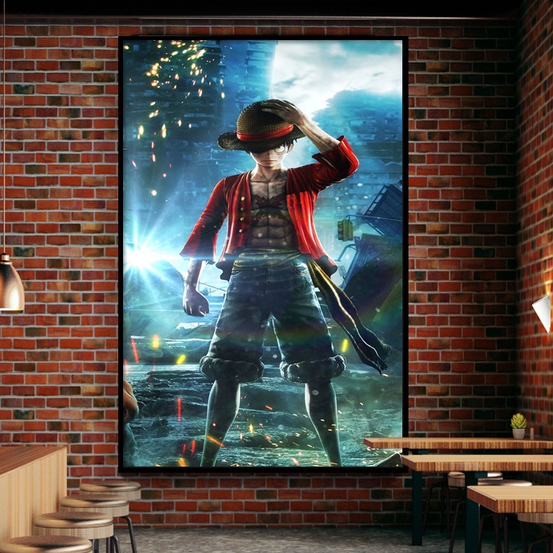 Classic Japanese Anime Poster One Piece Luffy HD Canvas Painting Wall ...