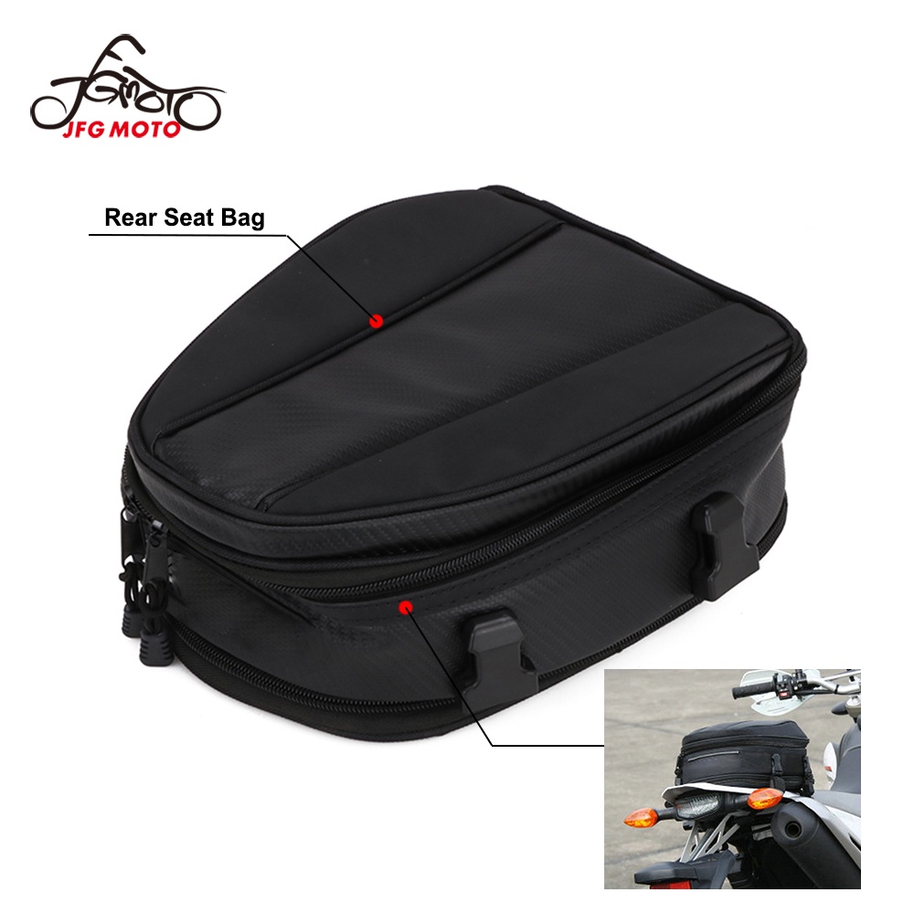 JFG MOTO Motorcycle Rear Seat Bag Waterproof Motorbike Travel Luggage ...
