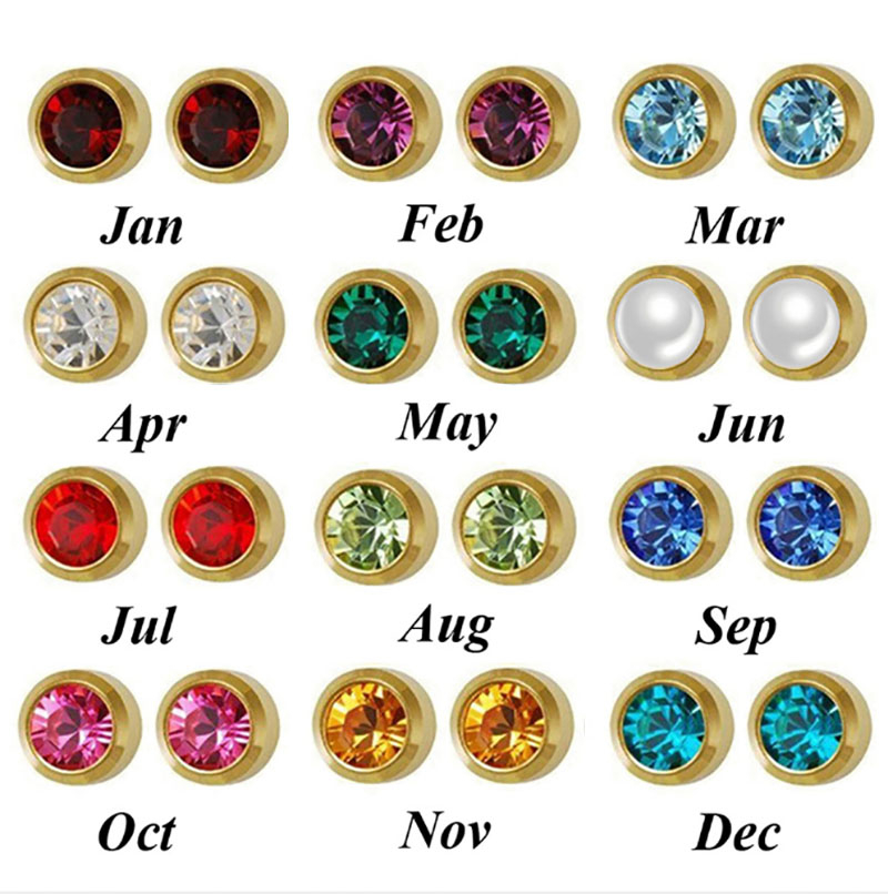 Birthstone earrings studs store