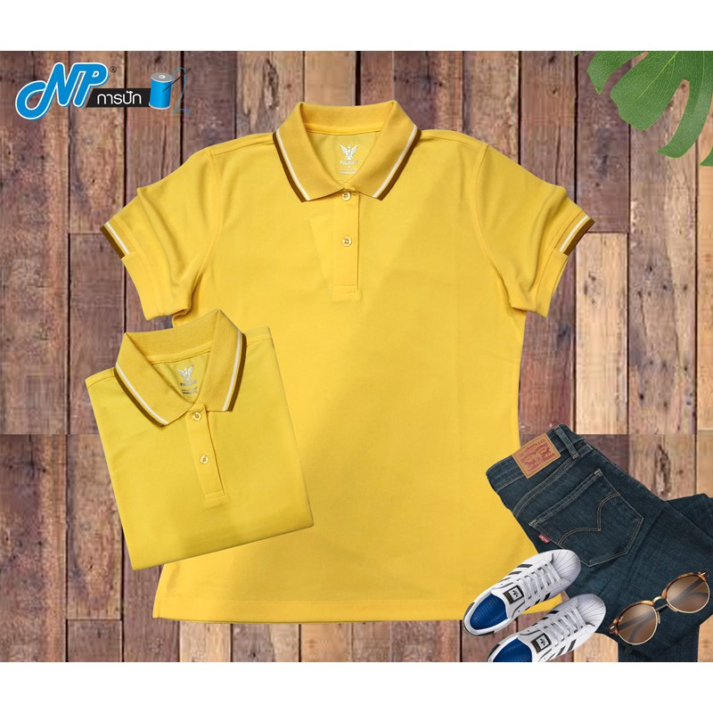 Yellow Nano Polo Shirt With Gold-White (POMI) | Shopee Philippines