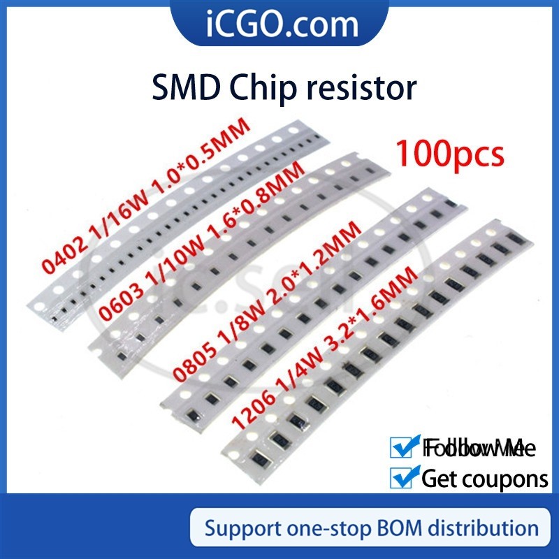 100PCS 0402 0603 0805 1206 SMD chip resistor 35.7R 36R 36.5R 37.4R 38 ...