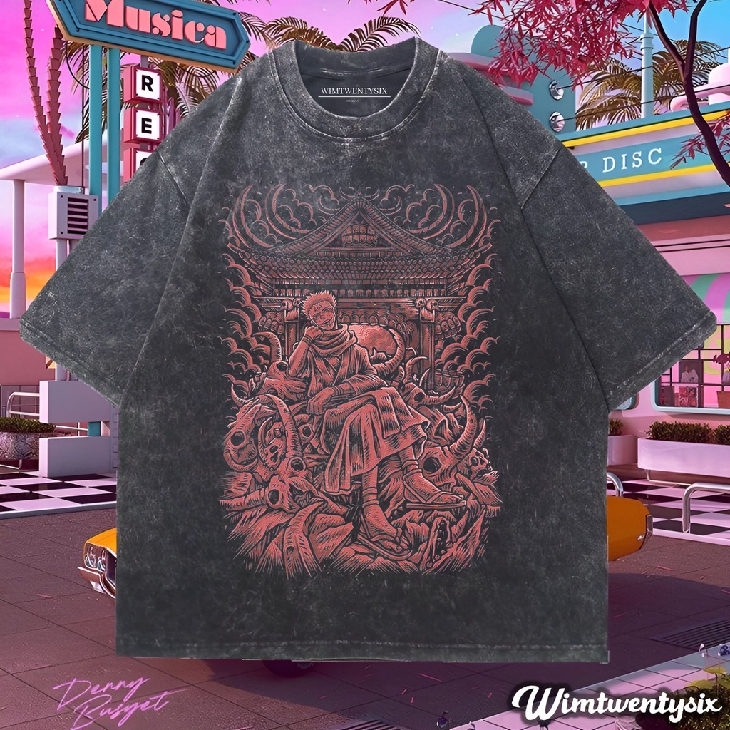 T-shirt ANIME JUJUTSU KAISEN SUKUNA RYOMEN EVIL WASHING VINTAGE TEE ...