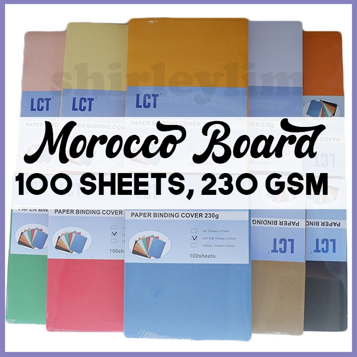 Morocco Board Paper Binding Cover 230 gsm Book Cover A4 Short | Shopee ...
