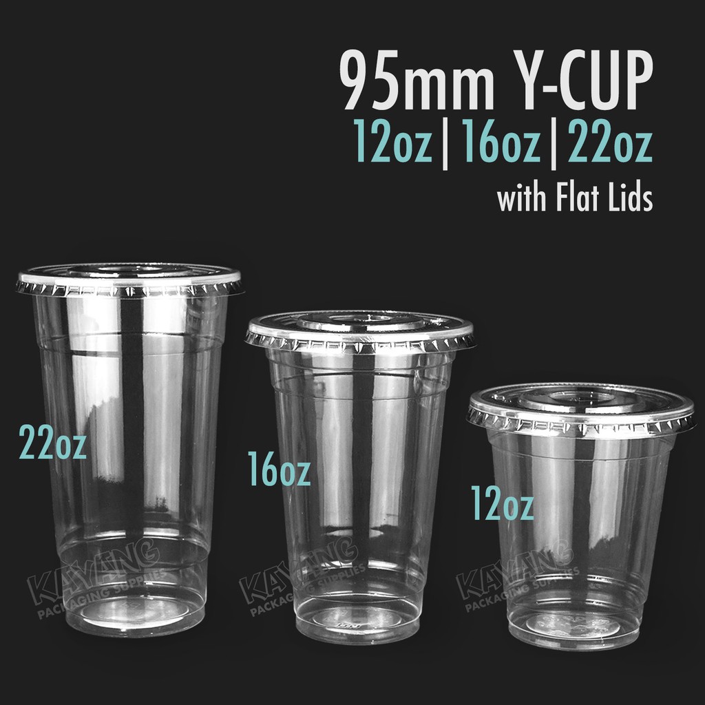 Plastic Y Cup with Lids SET! (12oz, 16oz, 22oz) 95mm for Milktea Plastic Cup [50pcs] | Shopee ...