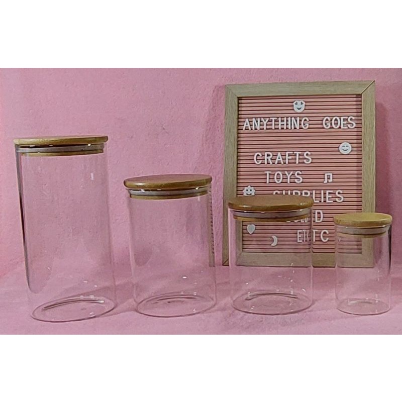 Glass Canister With Bamboo Lid Set Shopee Philippines