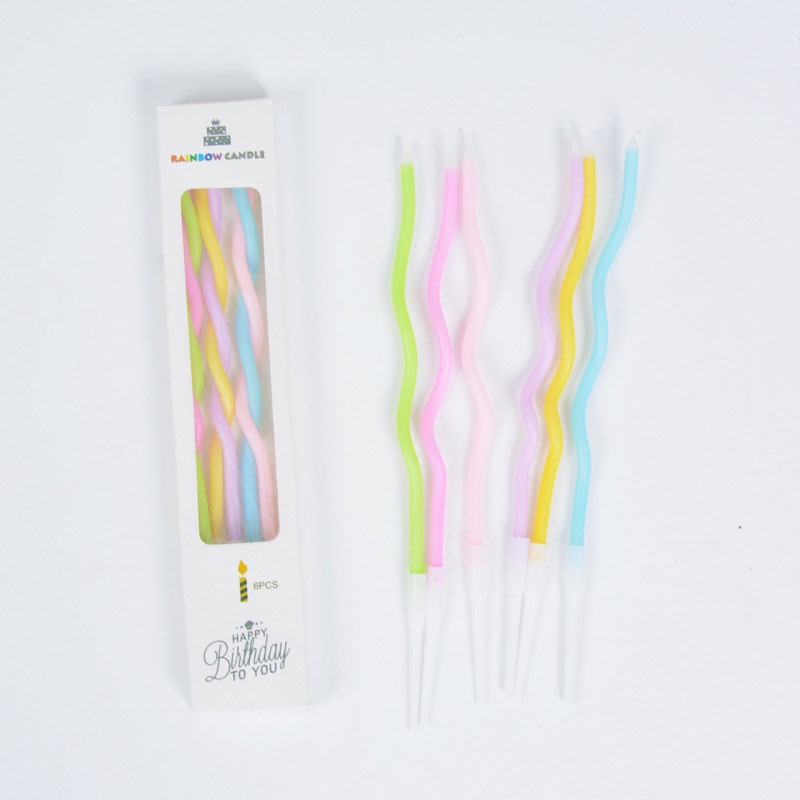 6pcs Metaliic Color spiral Candle Topper Spiral Birthday Bachelorette ...