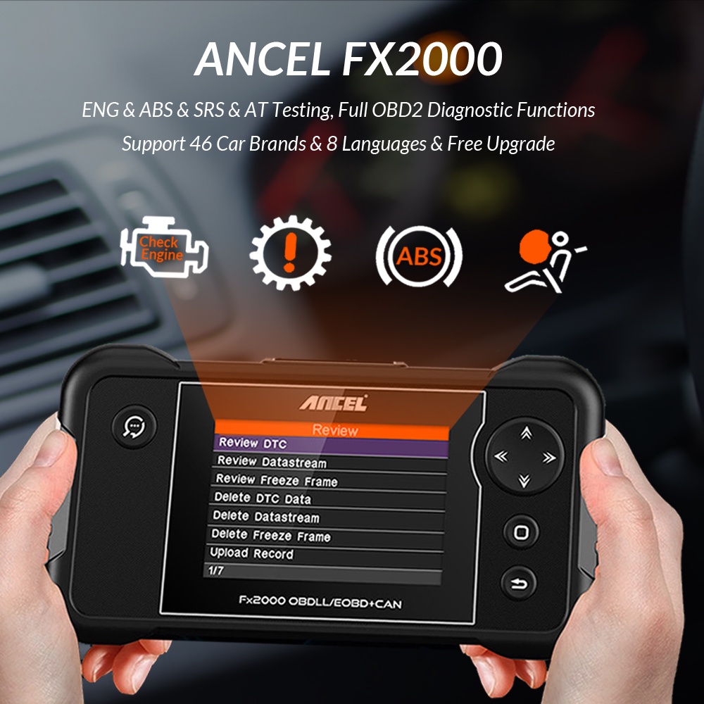 ANCEL FX2000 Automotive OBD2 Diagnostic Scanner Engine Transmission ABS Airbag Inspection Tool ...
