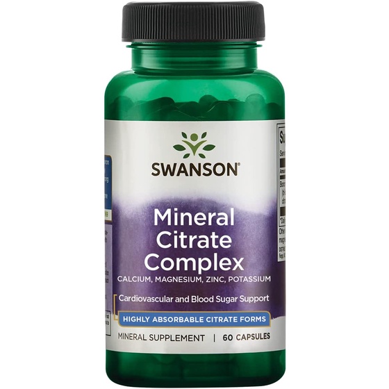 SWANSON MINERAL CITRATE COMPLEX HIGHLY ABSORBABLE CITRATE FORMS 60 ...