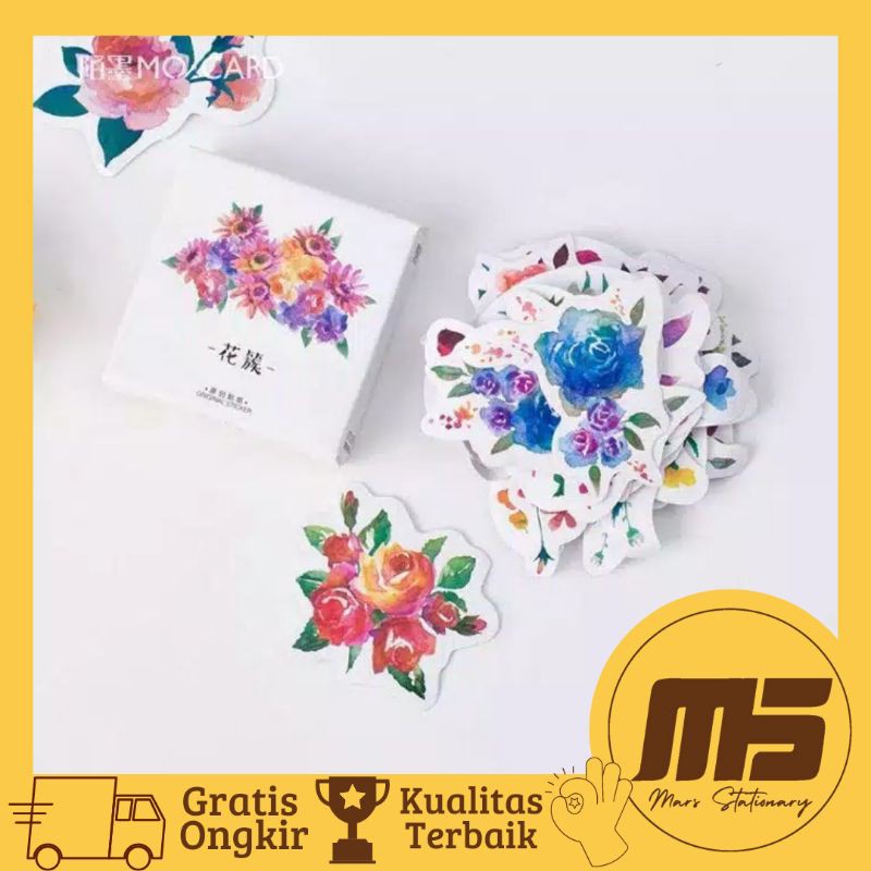 [45Pcs] Kawai Flower Aesthetic Color Sticker | Aesthetic Flower ...