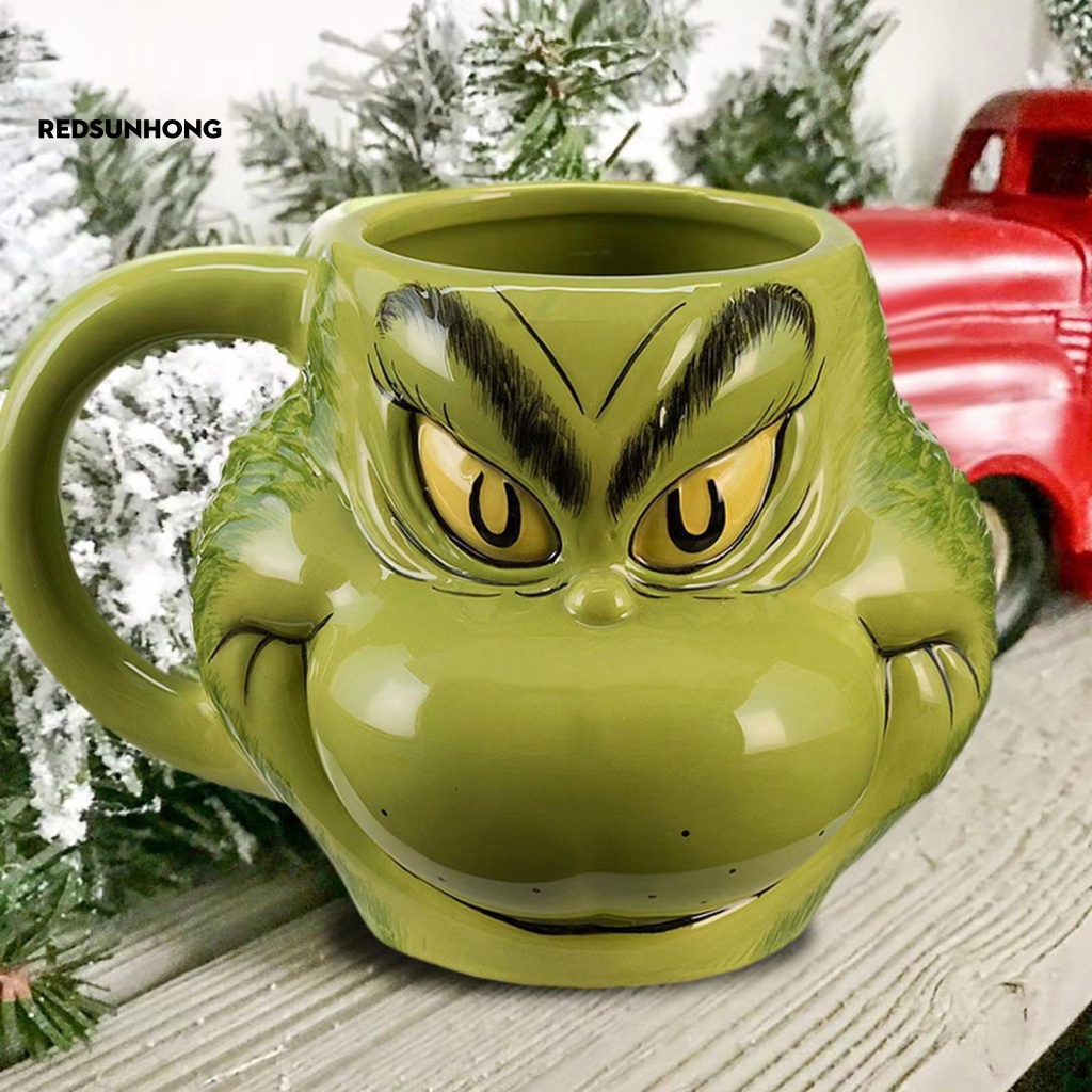 RE.z 500ML Water Mug Cartoon Character Grinch Tea Mug Heat Resistant ...