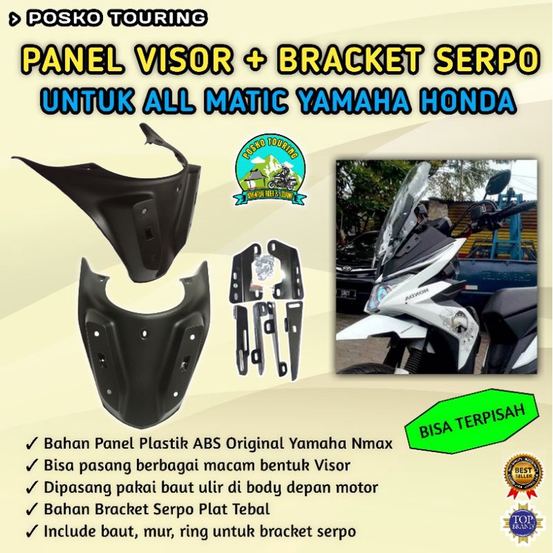 Nmax Visor Panel + Serpo Bracket for All Automatic Touring Motorbikes ...
