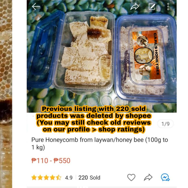 Pure Honey and Honeycomb from laywan/honeybee | Shopee Philippines