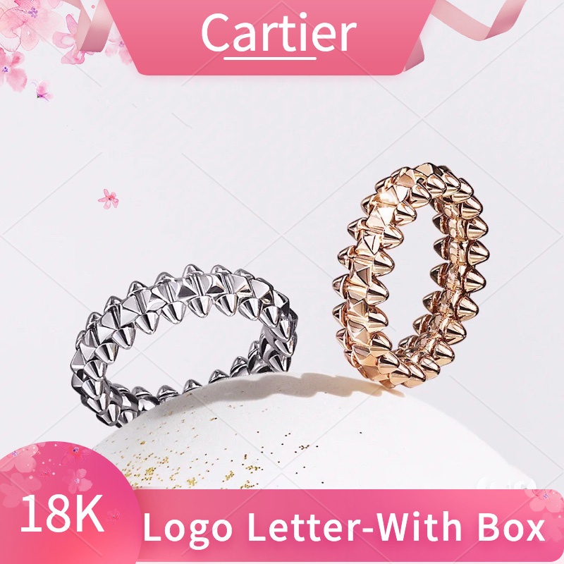 Caries Rivet Gold Ring for Woman 18K Fashion Couple Rings | Shopee ...