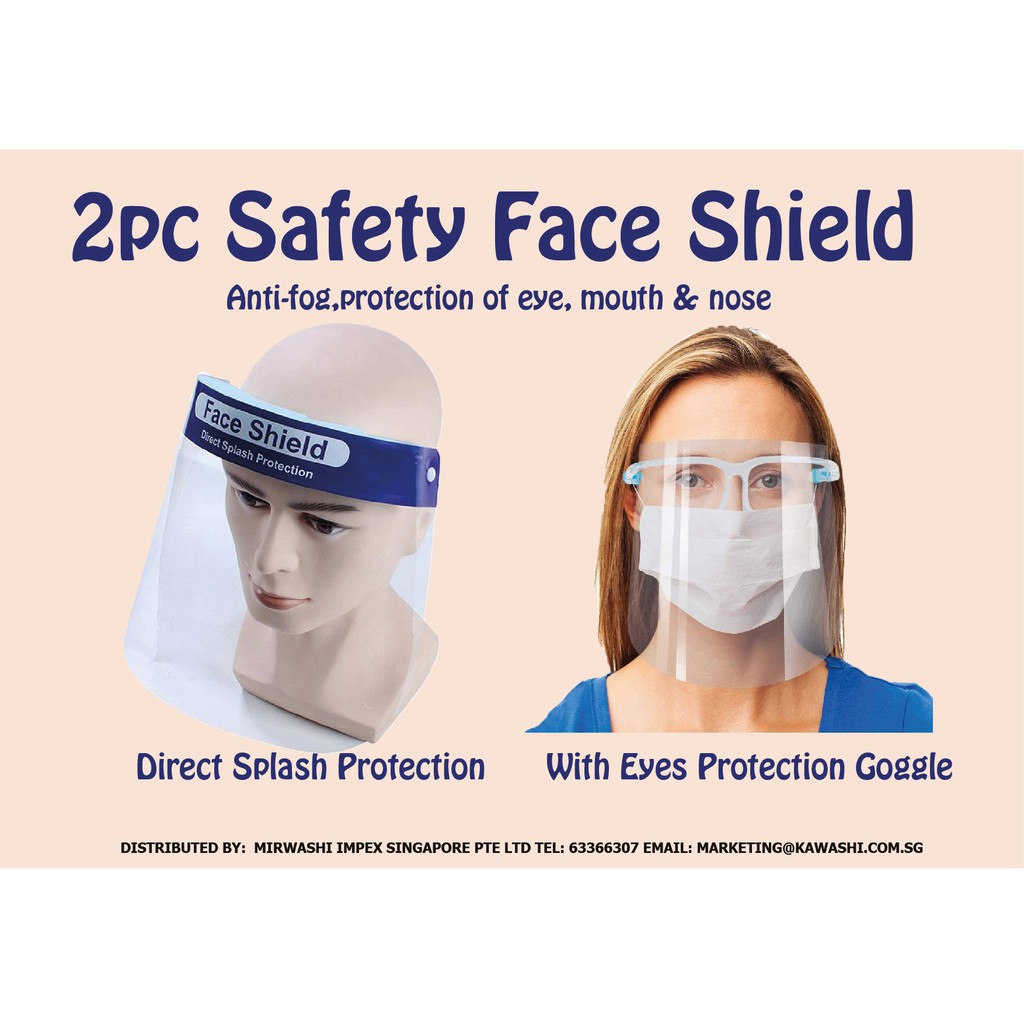 10pc Set Face Shield (5 direct splash protection & 5 with eyes ...
