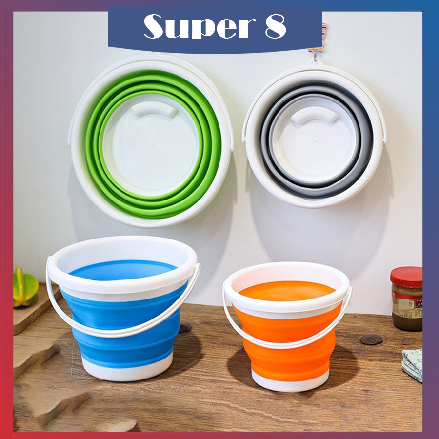 5L/10L Timba Collapsible Basin Folding pail Bucket Foldable Silicone ...