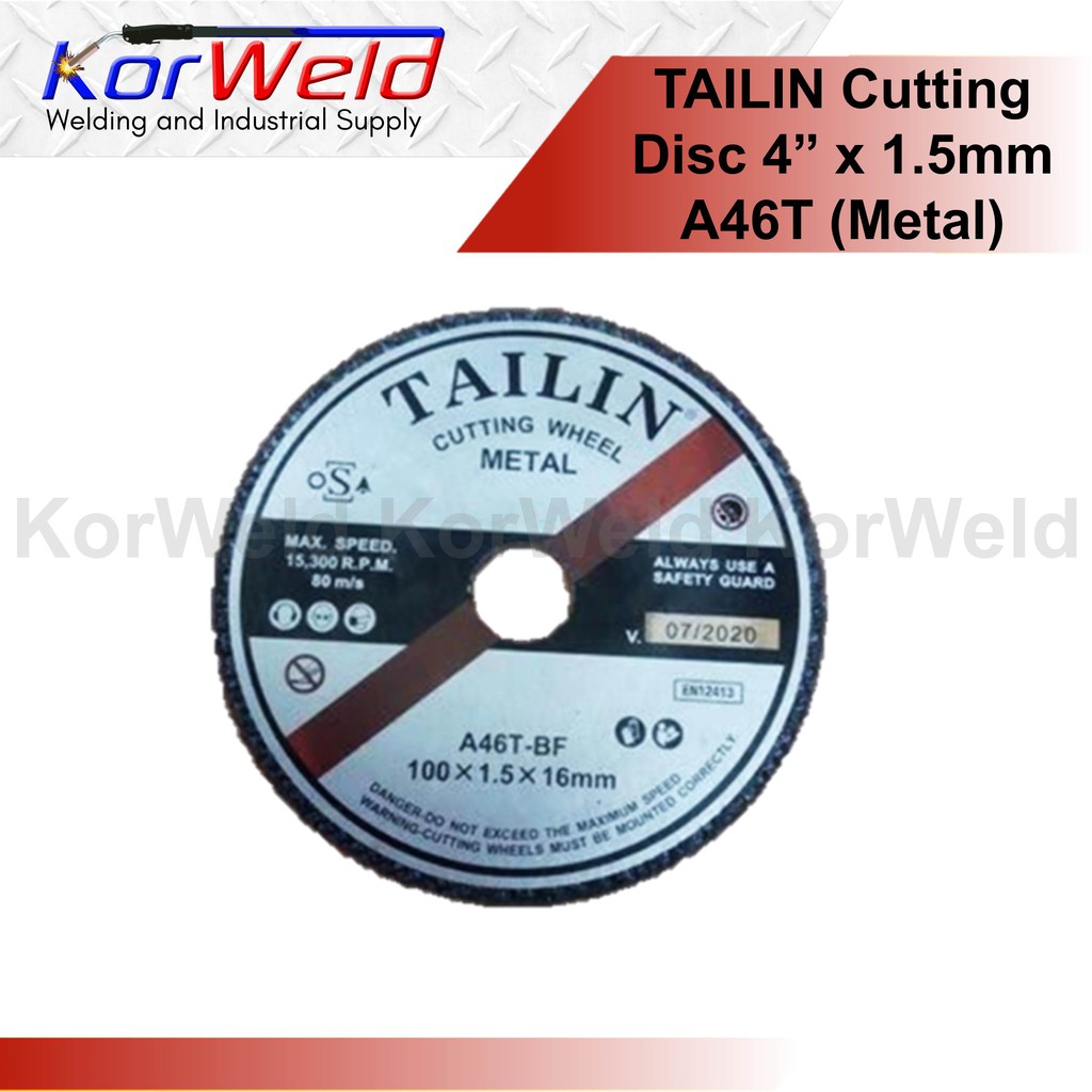 Tailin Metal Cutting Disc 4" x 1.5mm x 5/8" A46T (100pcs/box) | Shopee ...