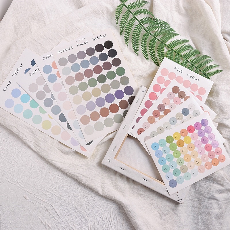 48 round stickers to decorate colorful objects with optional stickers ...