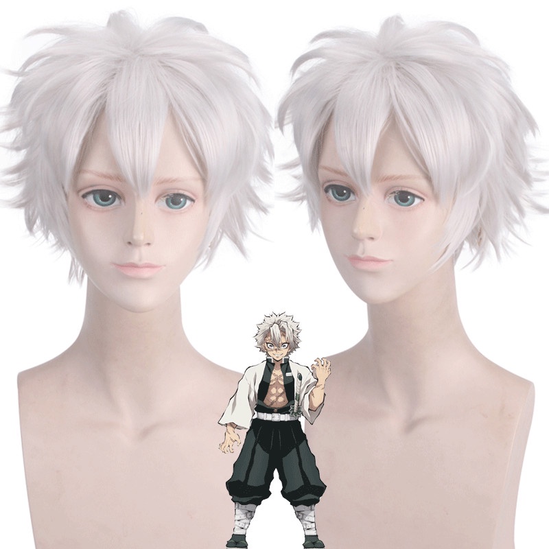 Kimetsu no Yaiba Shinazugawa Sanemi Cosplay Wig Blade of Demon Slayer ...