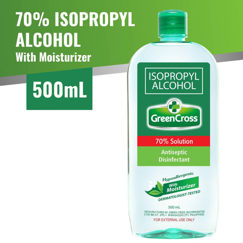 Green Cross Isopropyl Alcohol 70% Solution With Moisturizer 500ml | Shopee Philippines