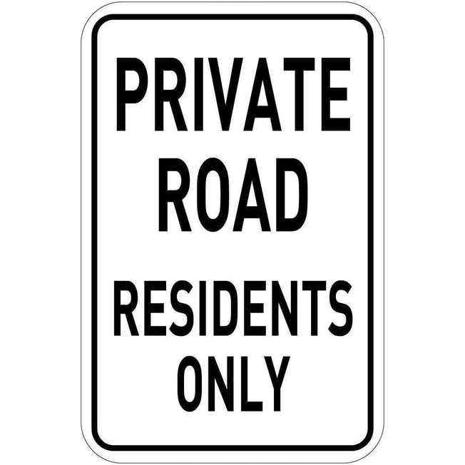 New Metal Sign Aluminum Sign Private Road Residents Only Safety Sign ...