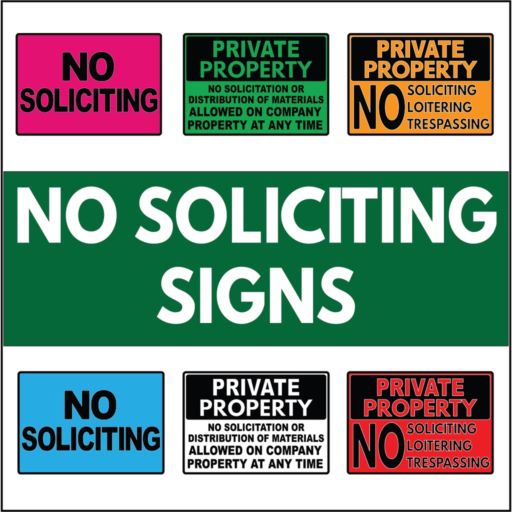 No Soliciting / Solicitation Store, Restaurant, and Company Signs ...