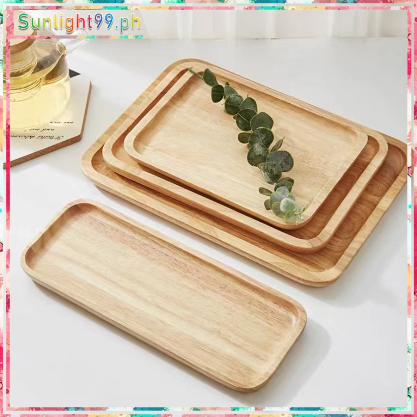 Beech wood serving tray,snack/fruit/breakfast/coffee food plate serving ...
