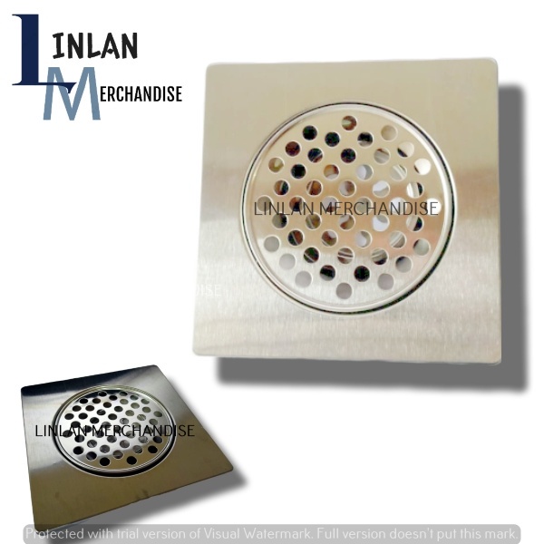 1 PC 6x6" Stainless Steel Square Cover Anti-Odor Floor Drain Strainer ...