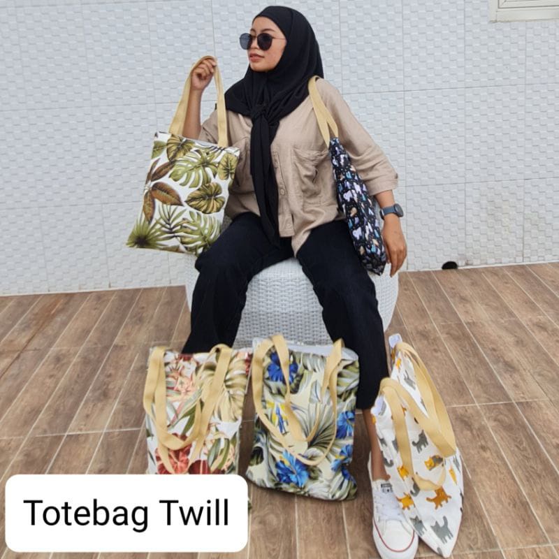 Twill Canvas Totebag Canvas TWILL tropical motif Bag Various TWILL ...