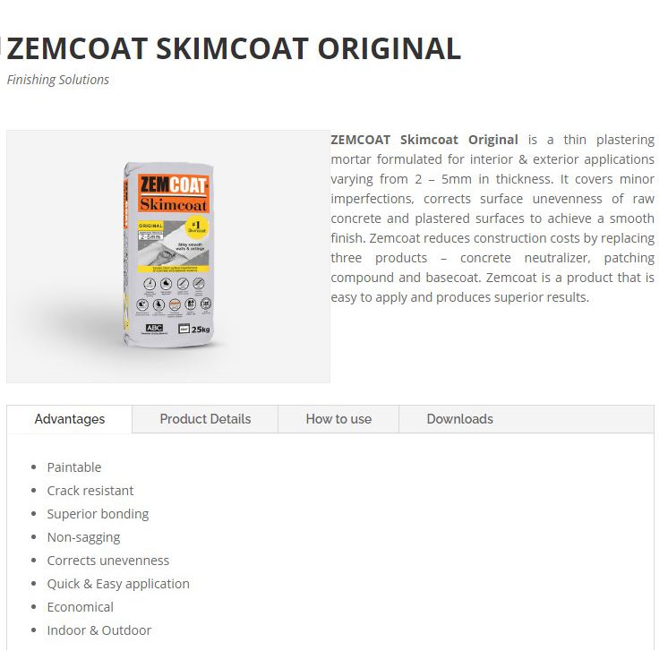 ZEMCOAT Skimcoat Original Gray 25kg | Shopee Philippines