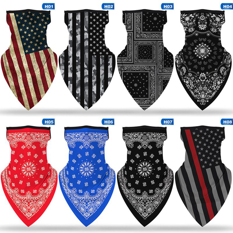 16 Patterns Motorcycle Face Mask Breathable Ice Silk Neck Cover ...