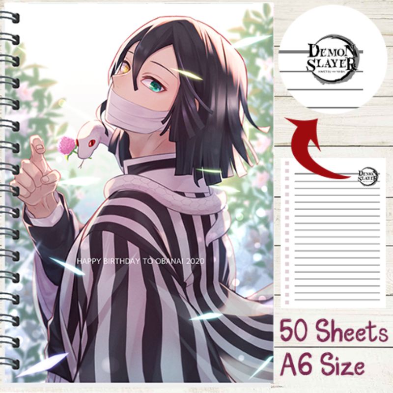 (Small Size) 54 Designs Sparkly A6 Size Anime Notebook Kimetsu no Yaiba ...