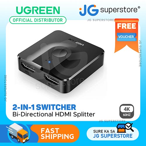 UGREEN 4K 60Hz Bi-Directional HDMI Splitter Switcher 2 Input One-Click ...
